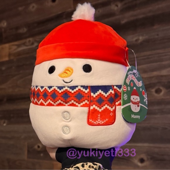 Squishmallows | Toys | Nwt Squishmallow Manny The Snowman Holiday Plush ...